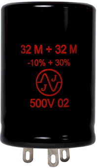 Canned capacitor 32 + 32 uF 500 Volt - Jukebox Revival