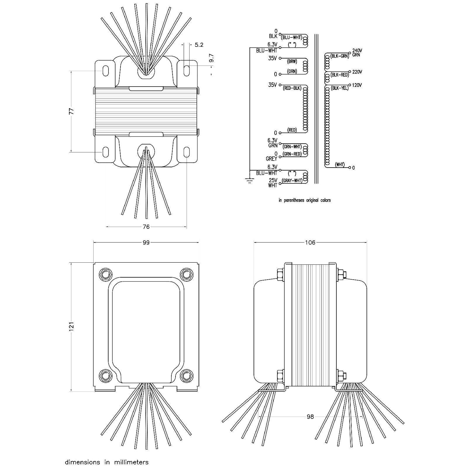 Piemme Elektra Voedingstrafo voor Rockola 435, 436, 437, 440 en 441 ...
