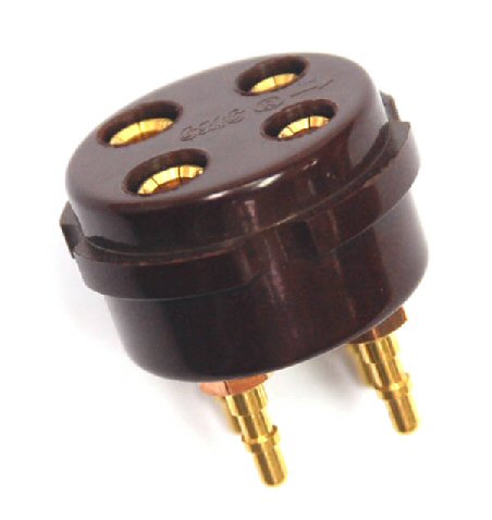 CMC 4 pins gold plated bakelite socket brown - Jukebox Revival