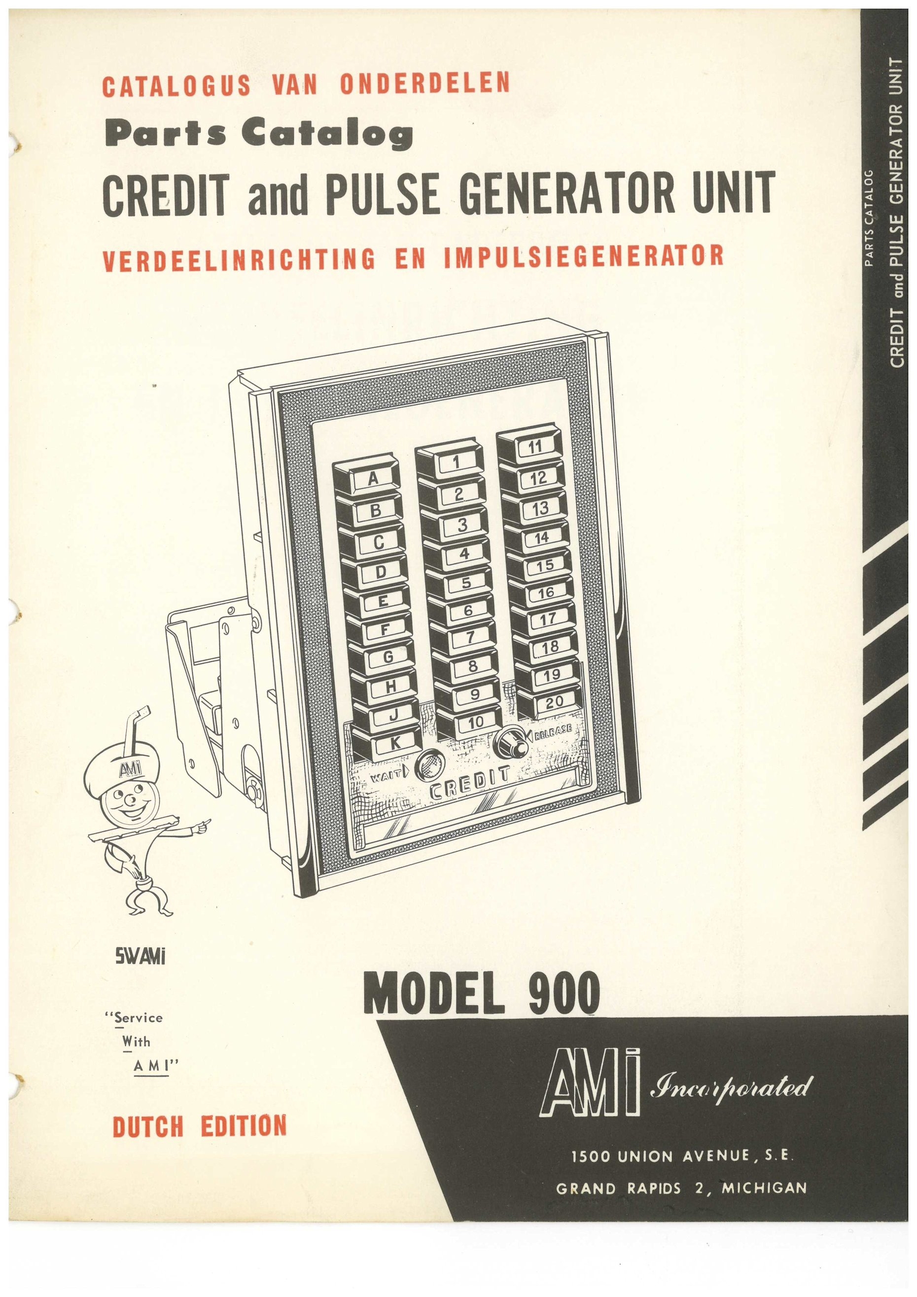 Ami G200 parts catalog credit and pulse generator unit Nederlands talig ...