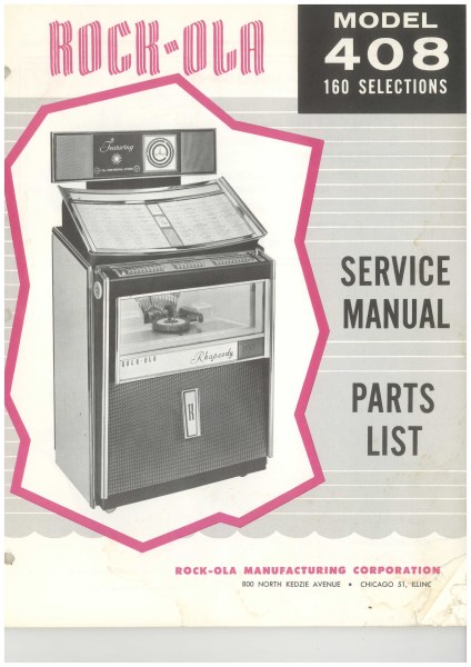 Rock-ola model 408 complete set manuals - Jukebox Revival