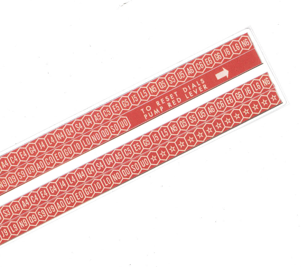 Seeburg V200 Letter / number decals for record magazine and pop. meter ...