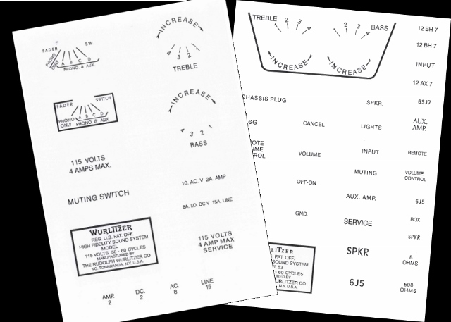 Decals for Wurlitzer amplifiers - Jukebox Revival